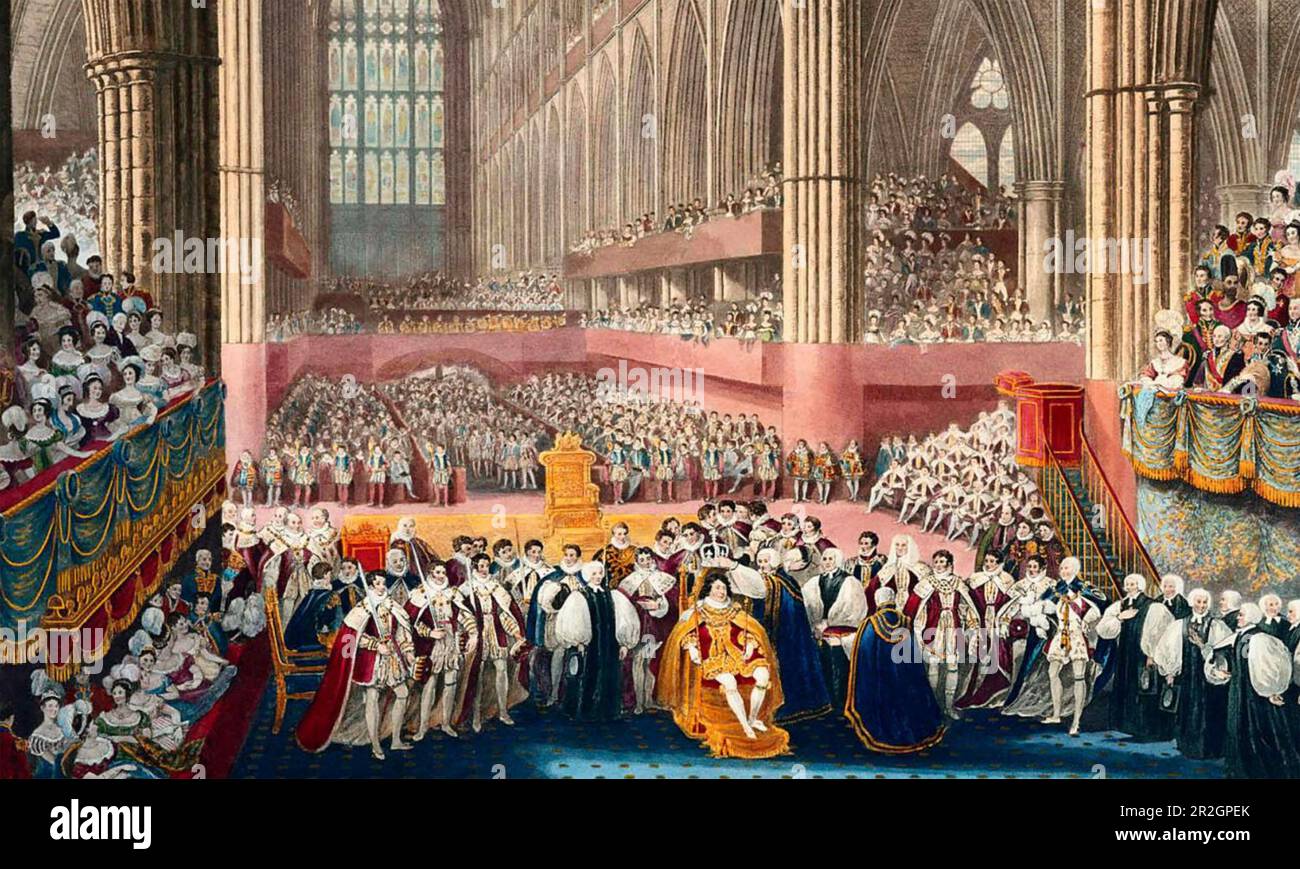 CORONATION OF GEORGE IV in Westminster Abbey, January 1820 Stock Photo ...