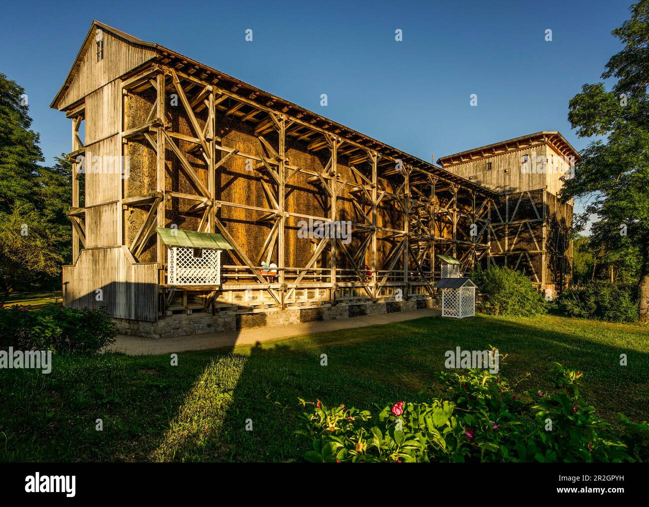 Graduation tower at the lower salt works in Bad Kissingen, Bavaria ...