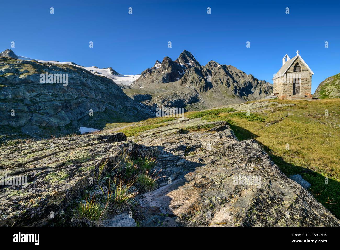 Chapel with Grand Assaly in the background, Rifugio Deffeyes, Rutor ...