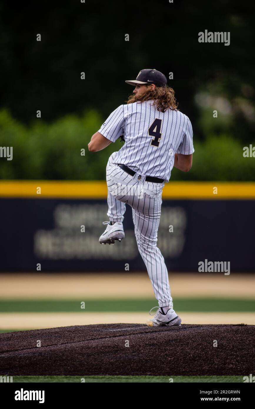 May 18, 2023: Wake Forest pitcher Rhett Lowder (4) pitches during the ...