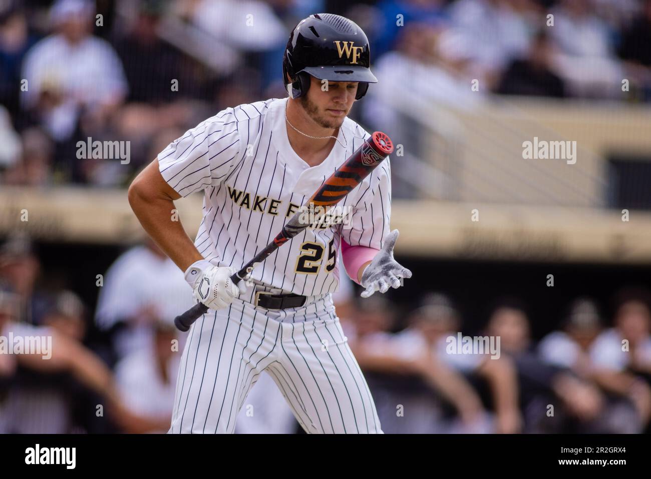 May 18, 2023: Wake Forest infielder Brock Wilken (25) steps up to bat ...