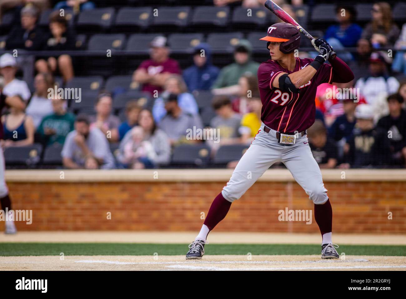 May 18, 2023: Virginia Tech Hokies outfielder Carson Jones (29) at bat ...