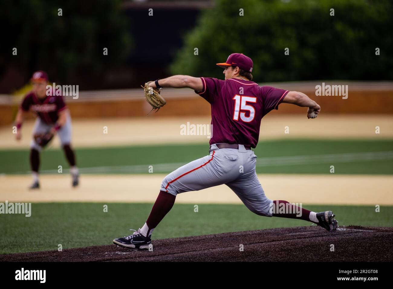 May 18, 2023: Virginia Tech pitcher Drue Hackenberg (15) takes the ...