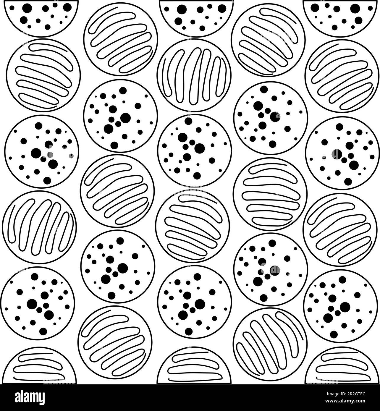 Big Set of Round Abstract black Backgrounds or Patterns. Hand drawn ...