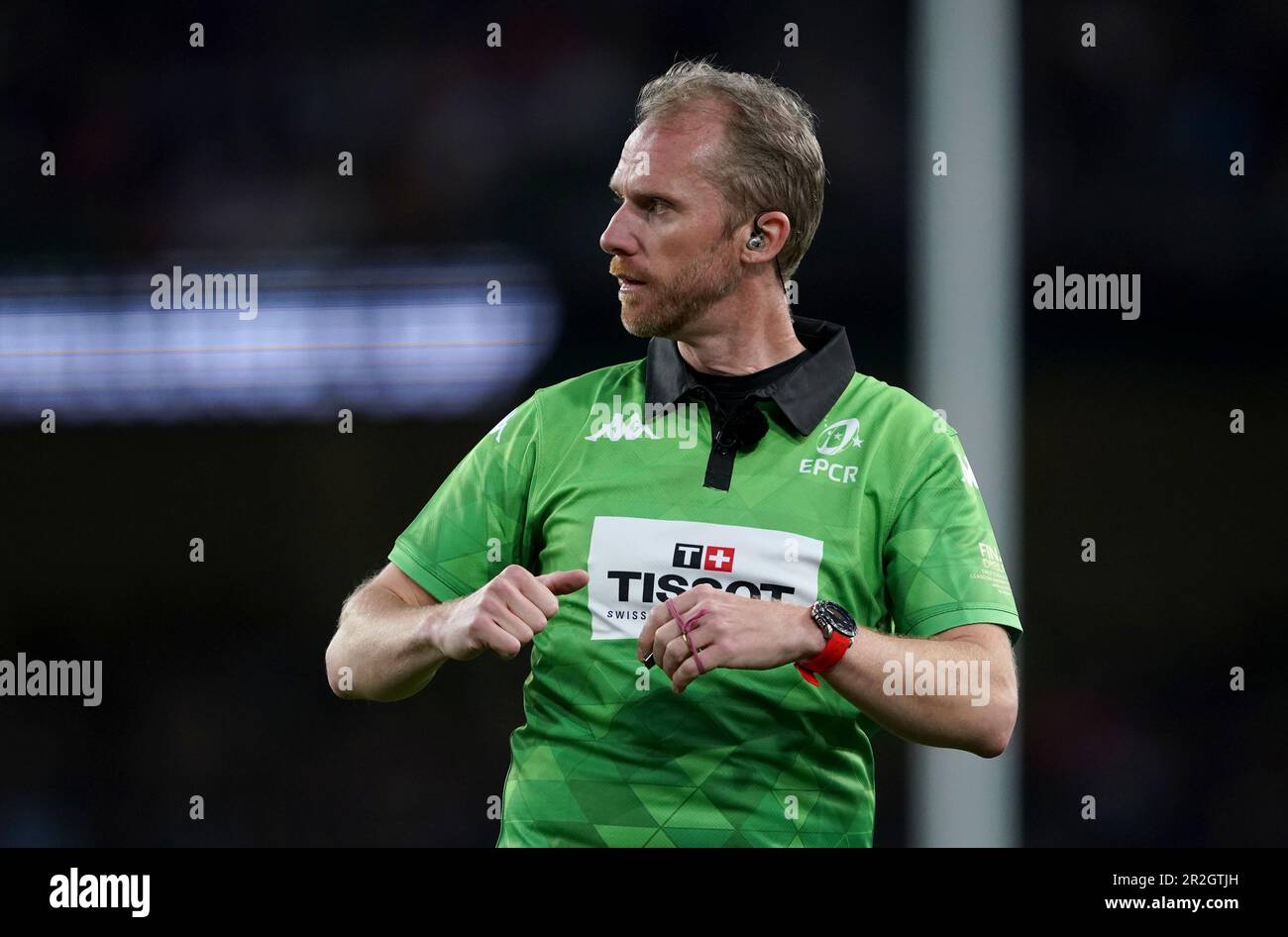 Referee Wayne Barnes during the ECPR Challenge Cup final at the Aviva ...