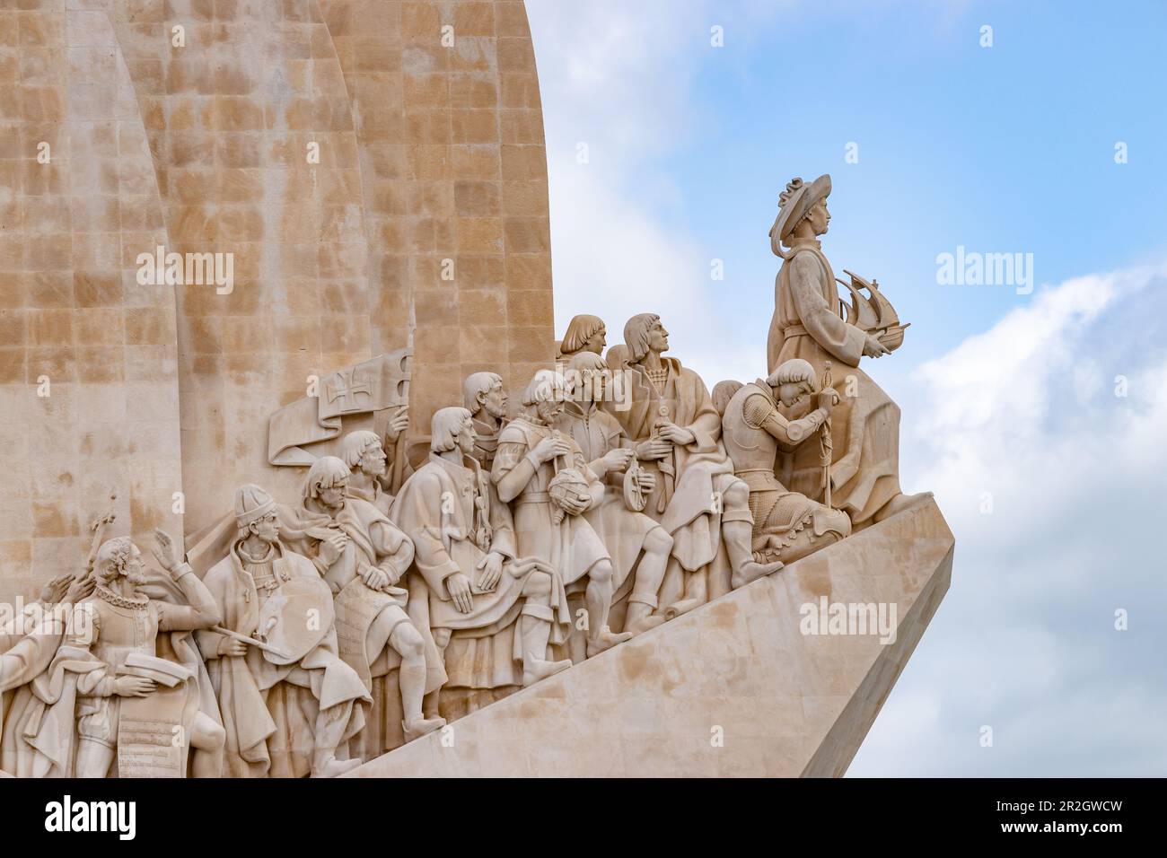 The Monument to the Discoveries in Belem depicts important Portuguese ...