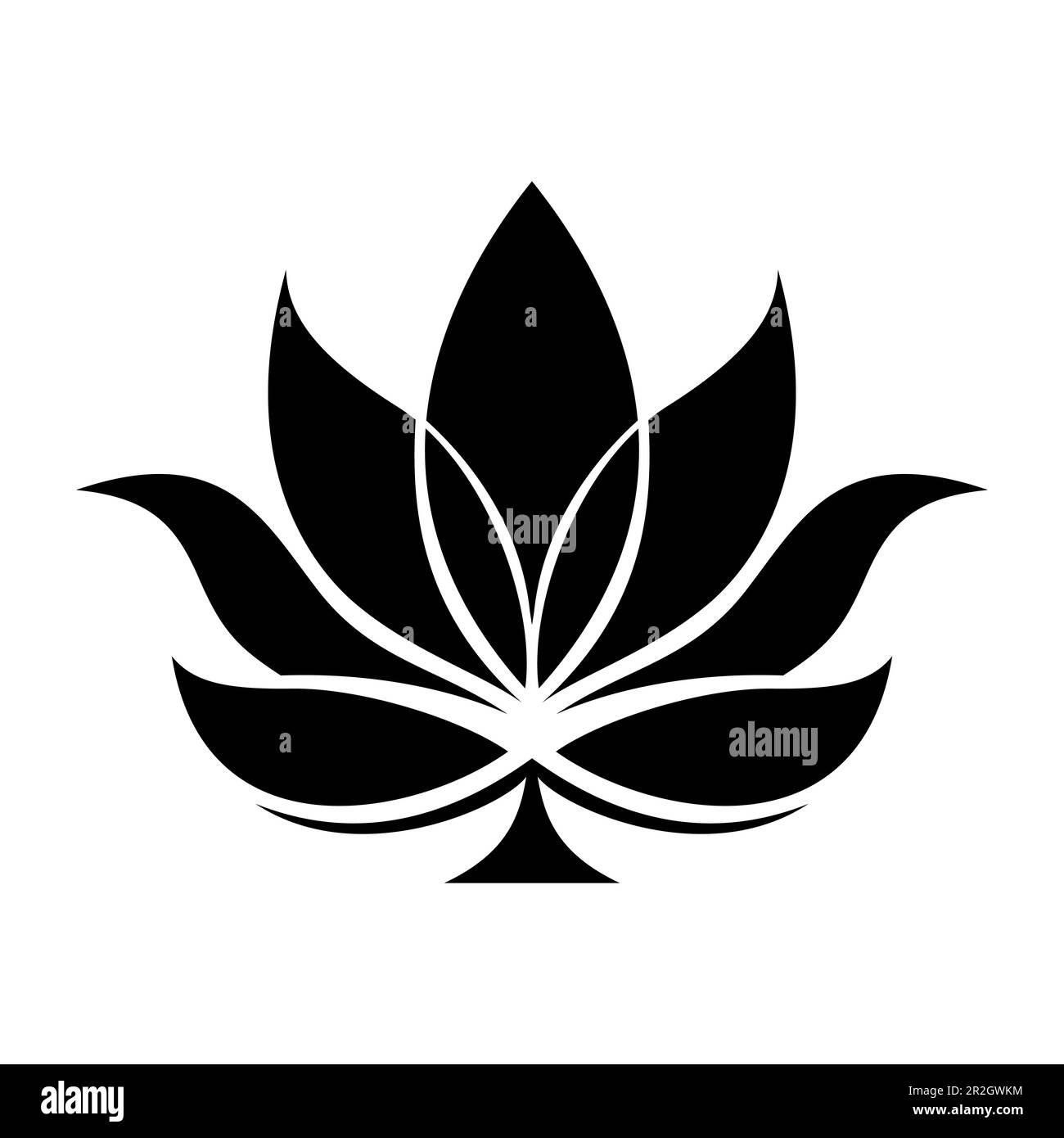 Lotus flower icon. Lotus flower. Black lotus icon on white background ...