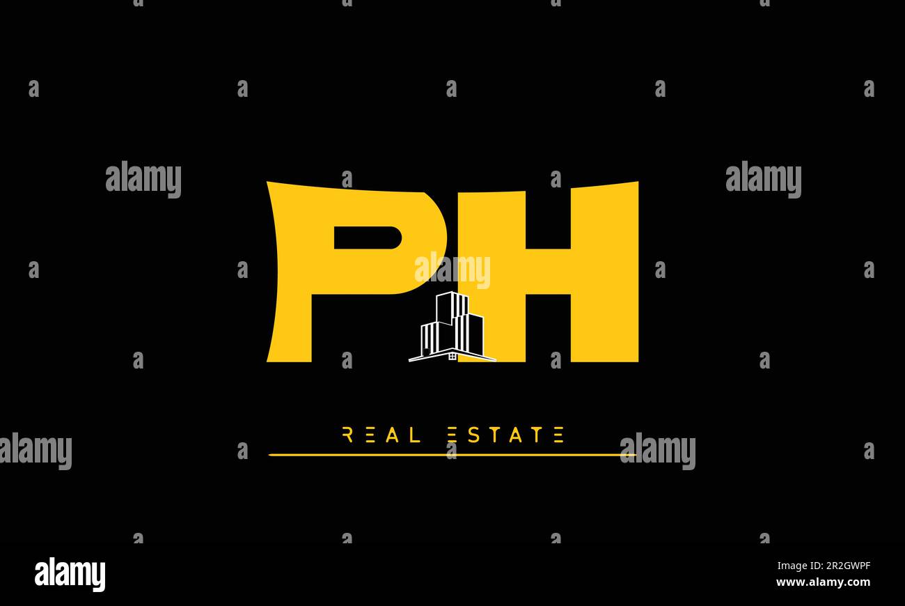 Real Estate letters Modern Creative logo PH , HP Stock Vector Image ...