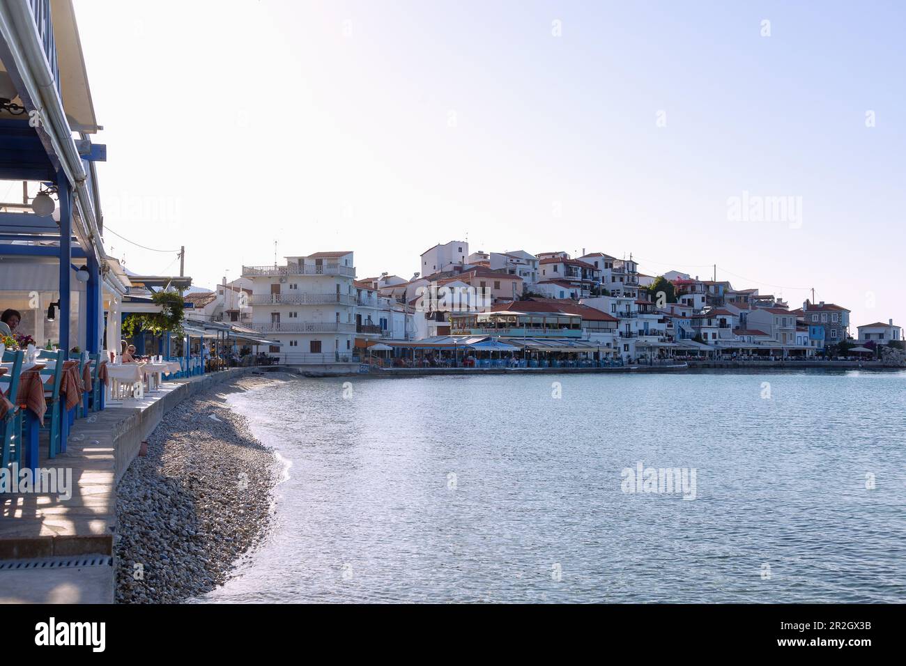 Kokkari, old town with harbor taverns and sea views on the island of ...