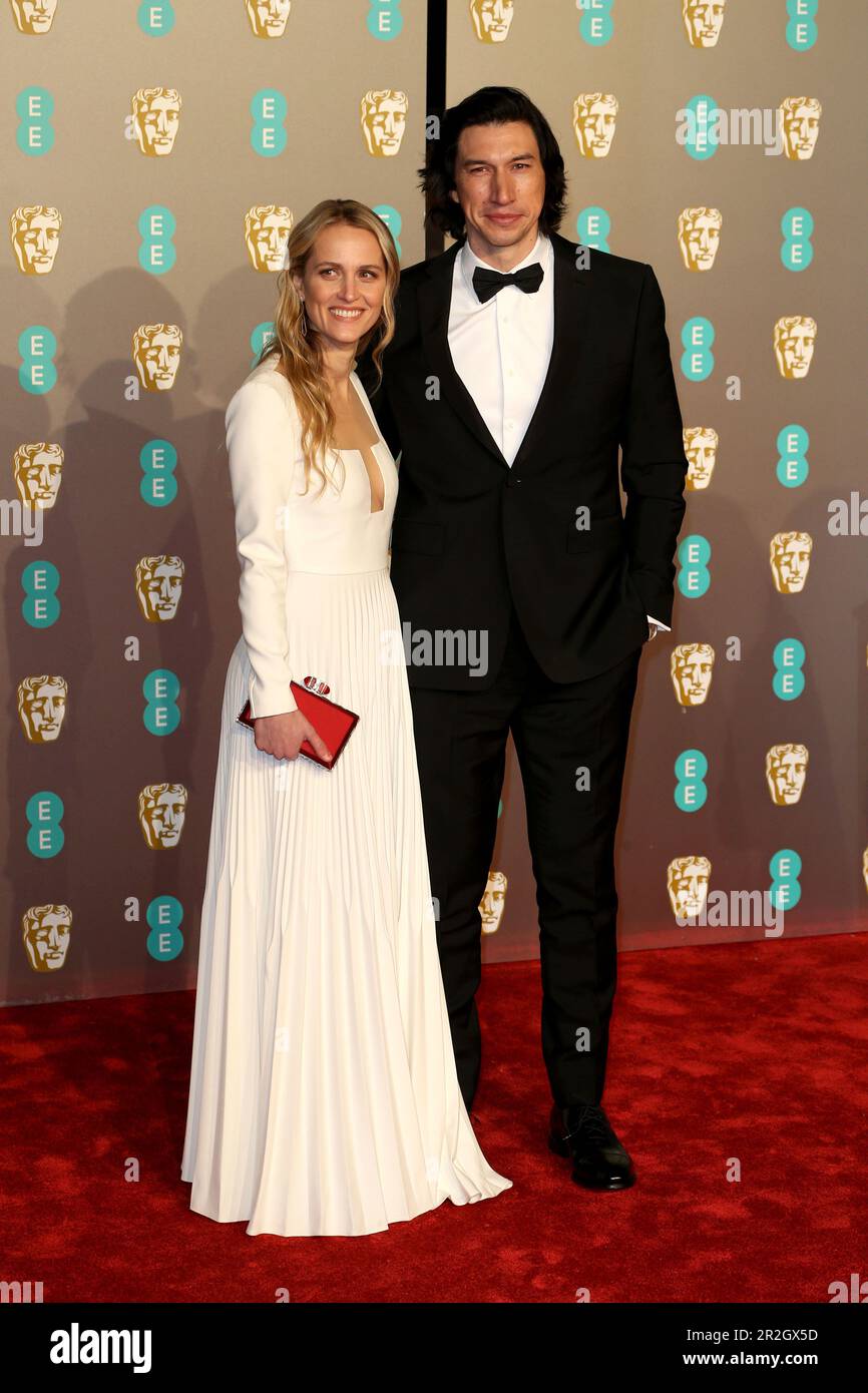 Adam Driver and Joanne Tucker attend the EE British Academy Film Awards ...