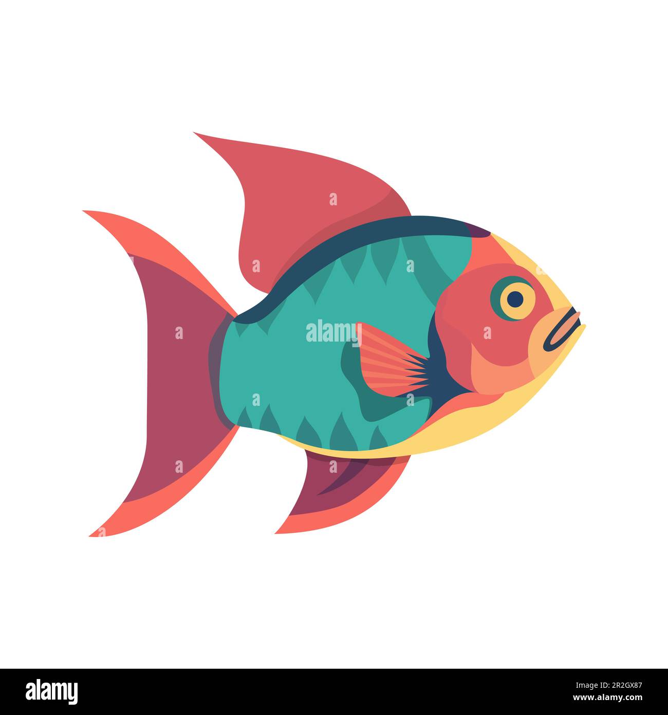 Fish sign. Color fish icon on white background. Abstract fish icon ...