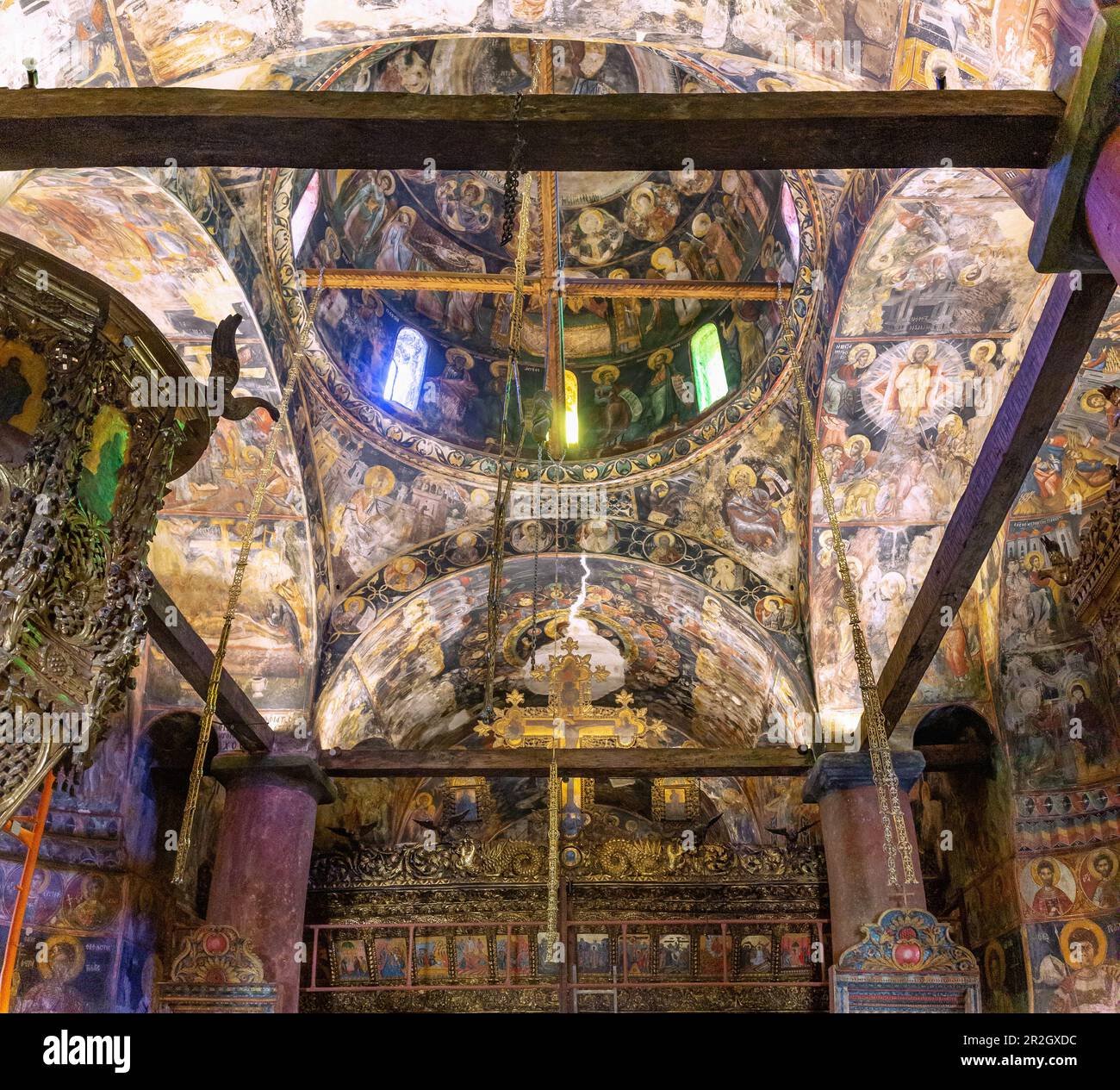 Monastery of Moni Megalis Panagias at Kouramadei, monastery church with ...