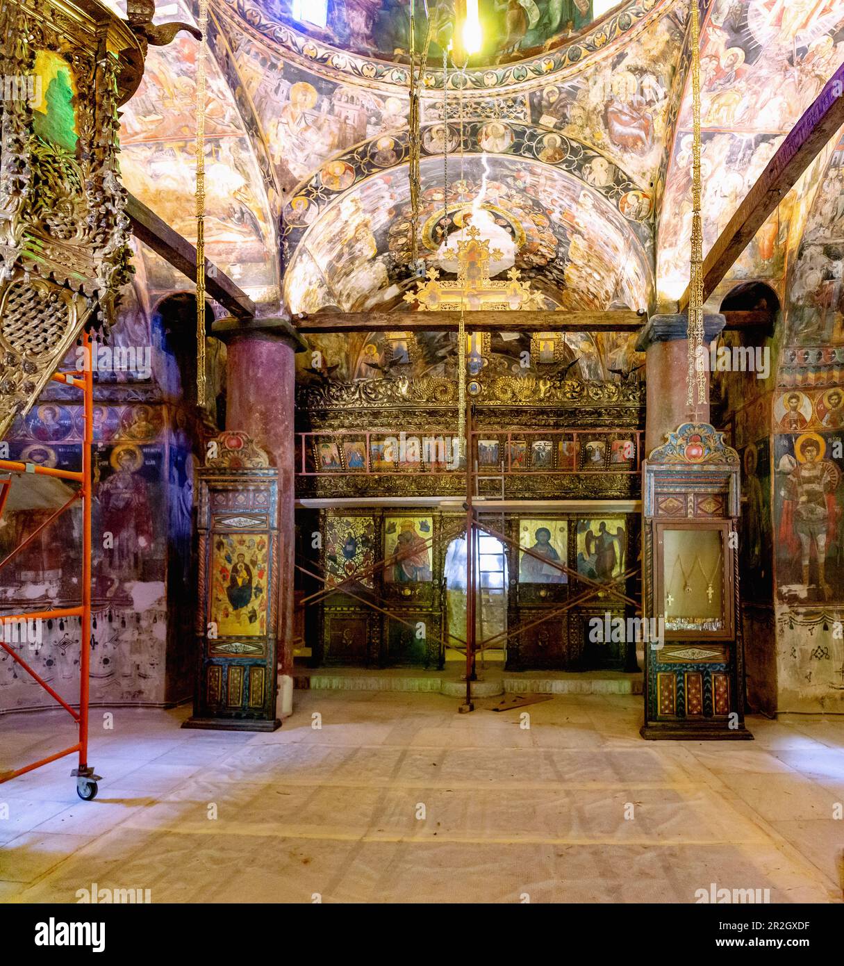 Monastery of Moni Megalis Panagias at Kouramadei, monastery church with ...