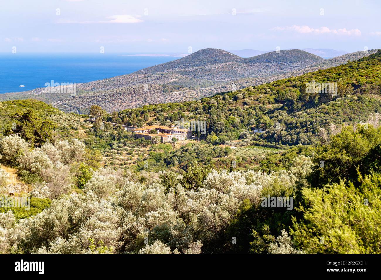 Monastery of Moni Megalis Panagias at Kouramadei on the island of Samos ...