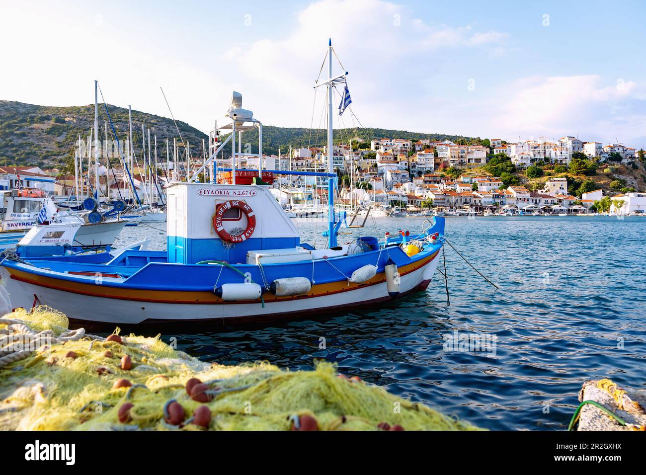 Fishing port of Pythagorion on Samos island in Greece Stock Photo - Alamy