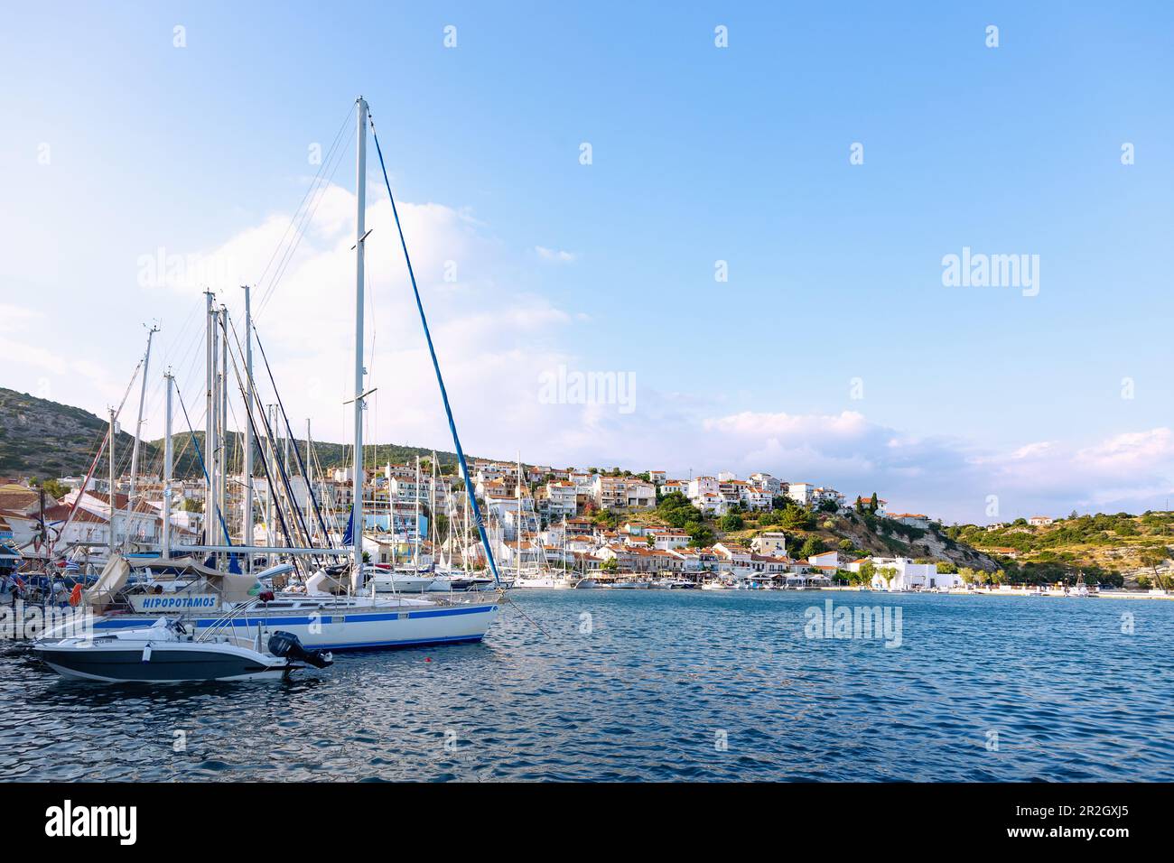 Fishing port of Pythagorion on Samos island in Greece Stock Photo - Alamy