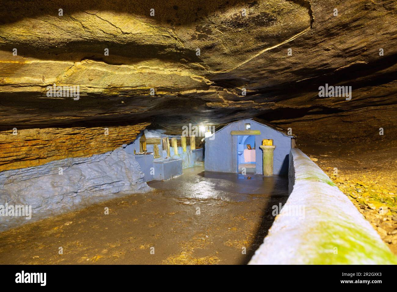 Moni Panagia Spiliani, cave church at Pythagorion in the southeast of ...