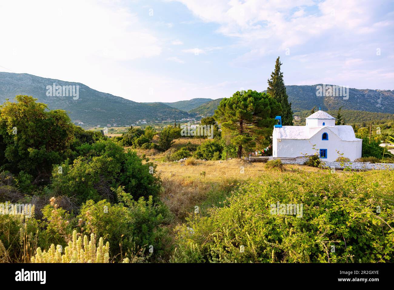 Church of Agia Triada at the monastery of Moni Agia Zoni in the east of ...