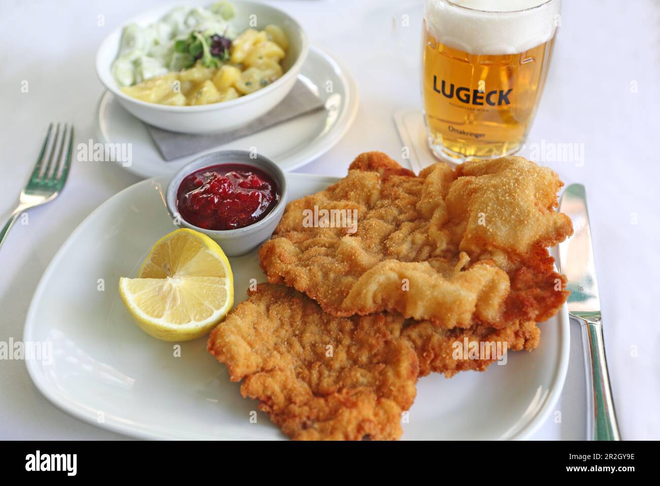 Wiener Schnitzel at Lugeck, Bäckerstrasse, Wiener Schnitzel, Vienna ...