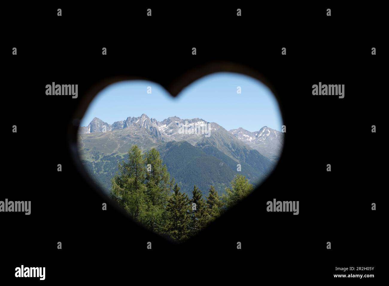Mountain toilet with a view of peaks, European long-distance hiking ...
