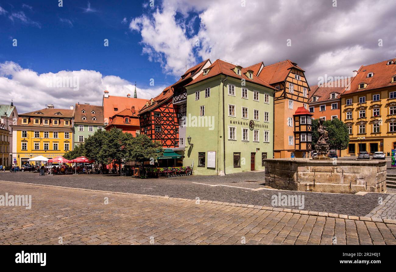 Historical buildings, fountains and gastronomy at the lower part of the ...