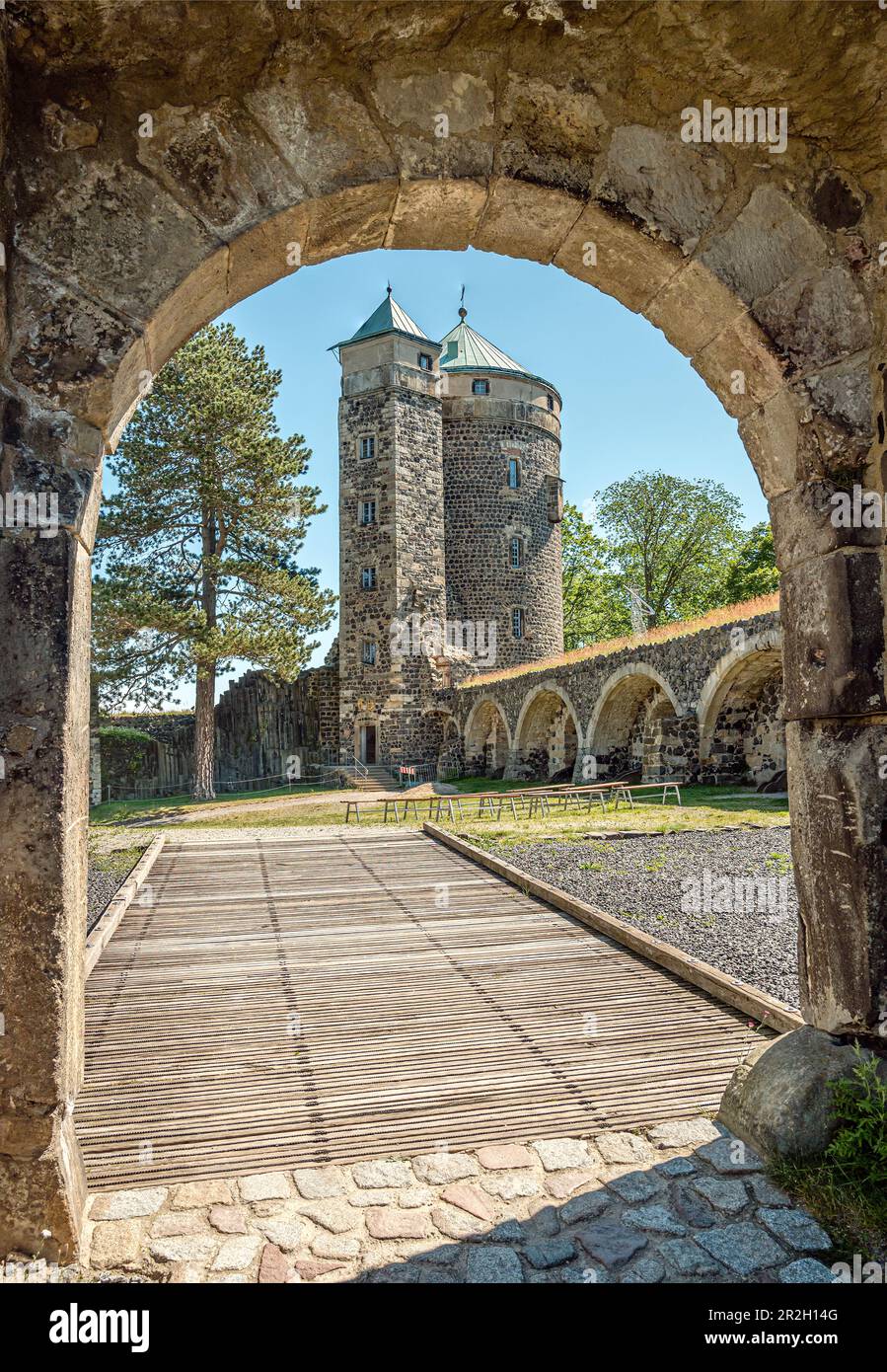 Johannis-(Cosel) Tower at Stolpen Castle, Saxony, Germany Stock Photo ...