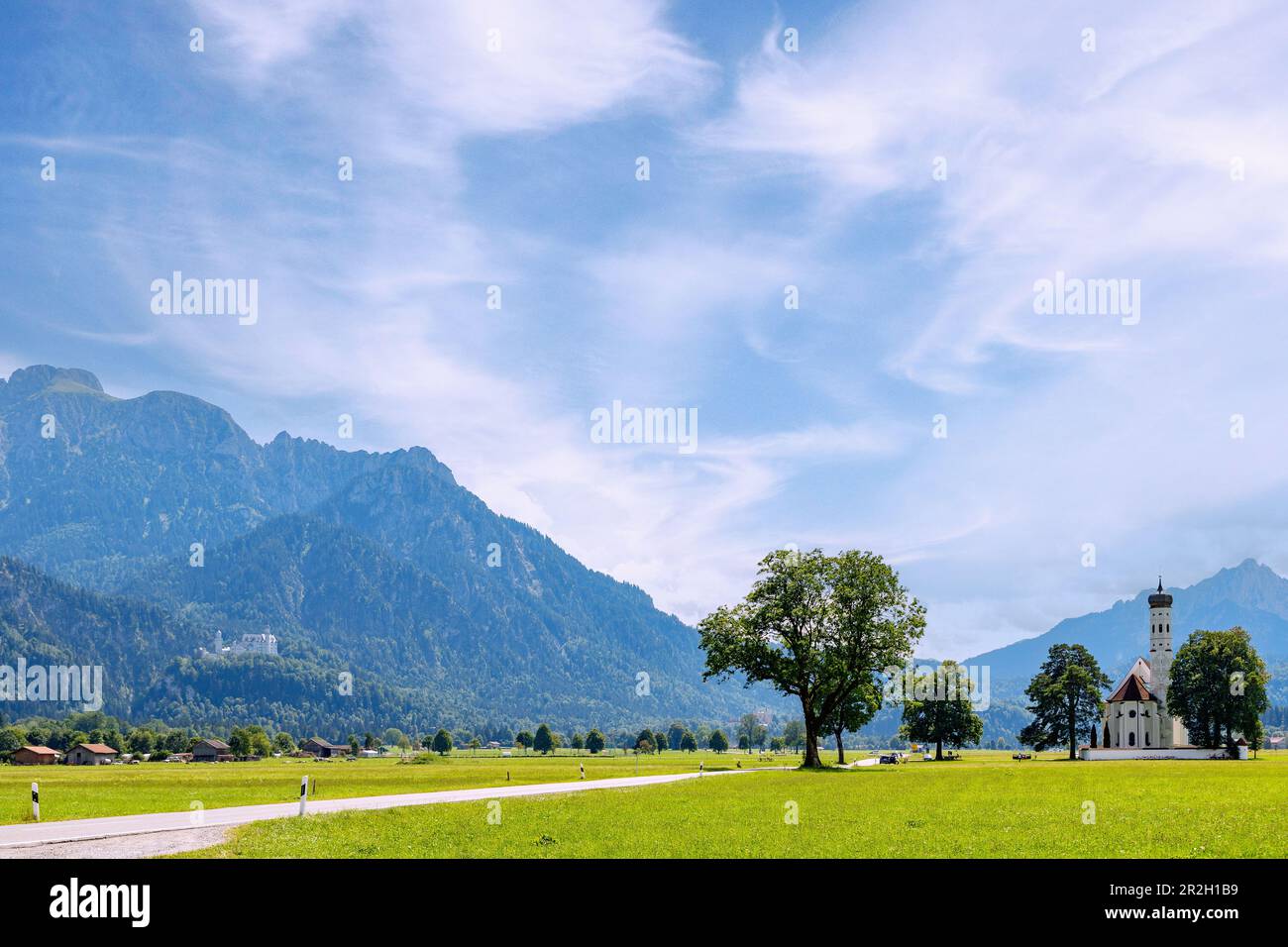 Pilgrimage Church of St. Coloman near Schwangau with a view of ...
