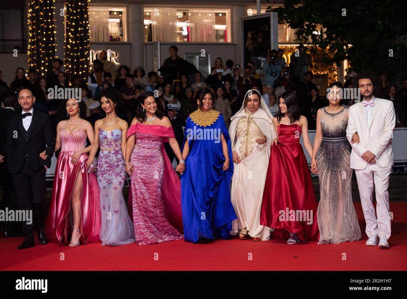 Cannes, France. 19th May, 2023. Nour Karoui, Ichraq Matar, Hend Sabri ...