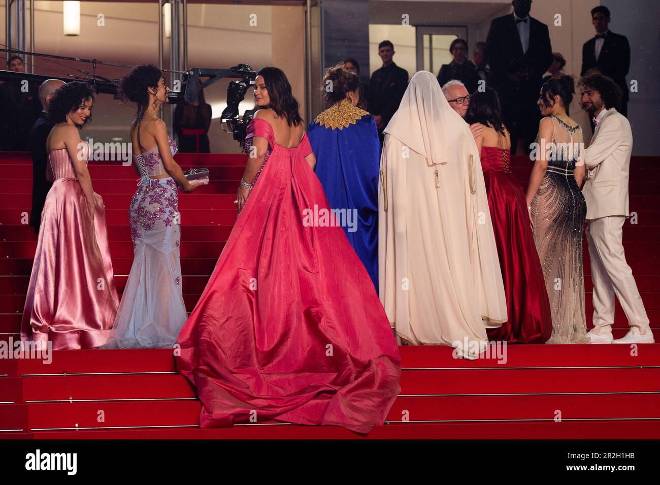 Cannes, France. 19th May, 2023. Nour Karoui, Ichraq Matar, Hend Sabri ...