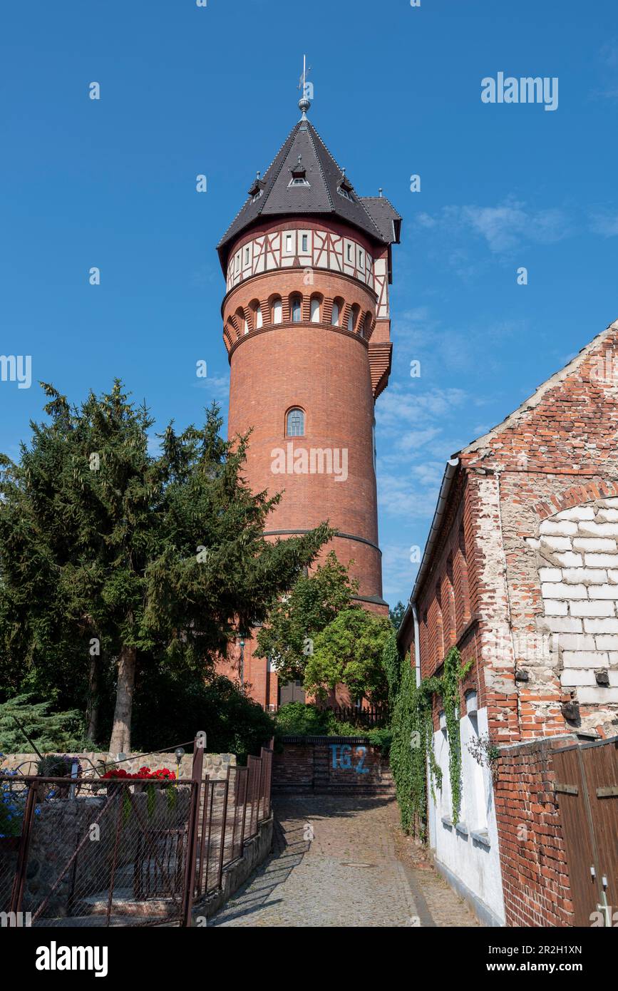 Water tower at the vineyard, built in 1902, town of Burg, Jerichower ...