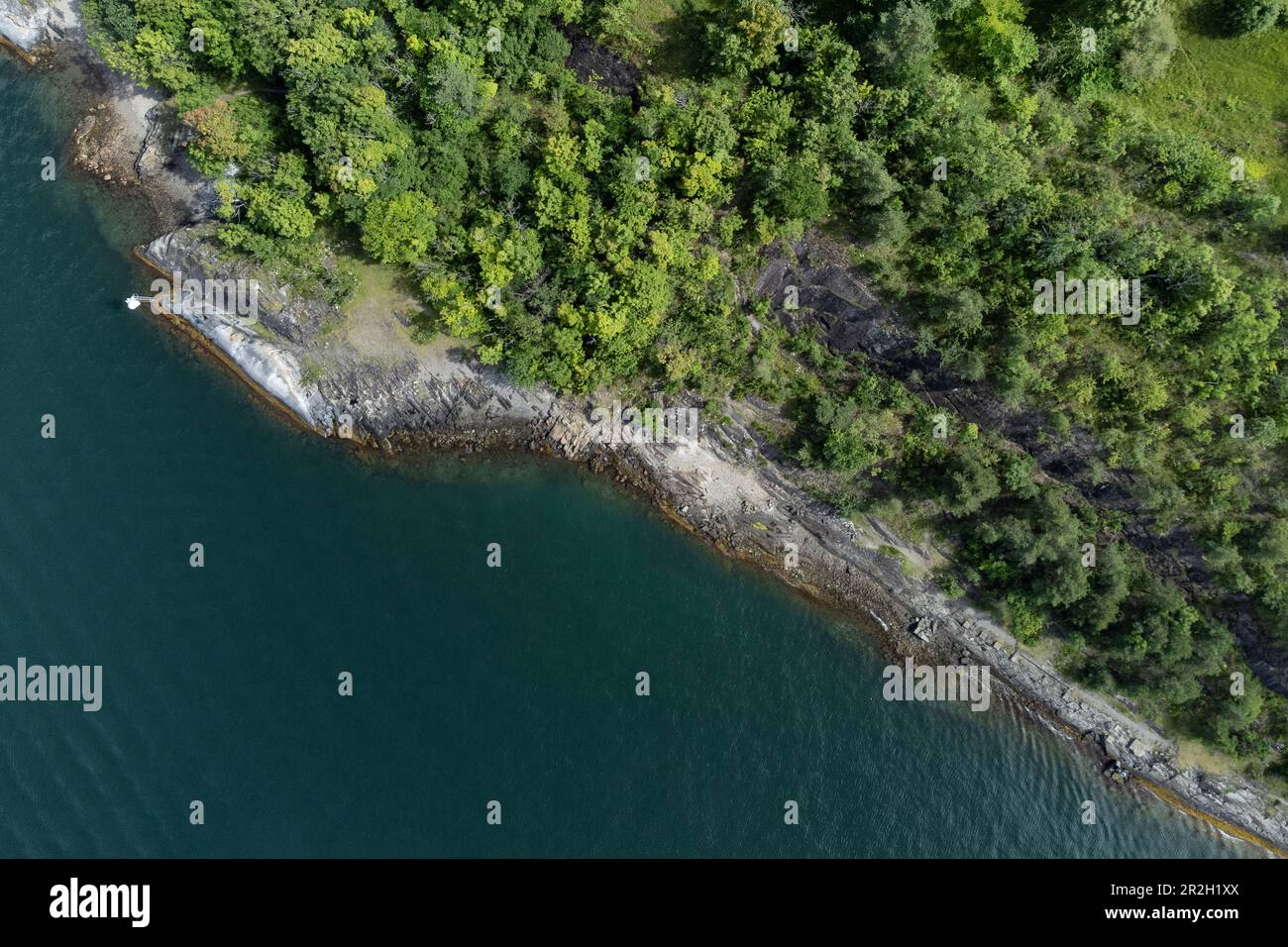 View from above of Hovedoya in the Oslofjord in front of Oslo, Norway ...