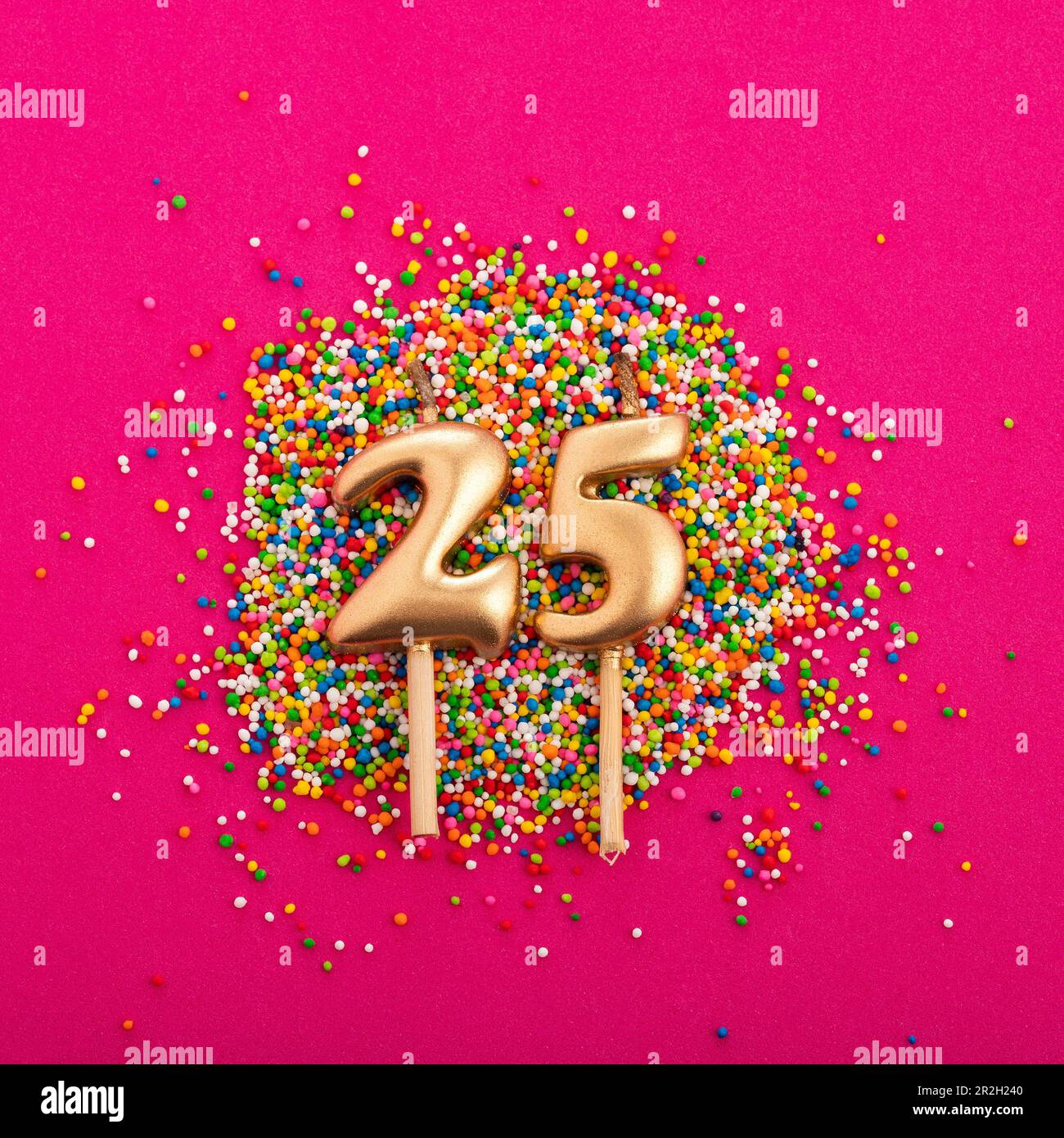 Birthday candle number 25 - Anniversary celebration in rhodamine red ...
