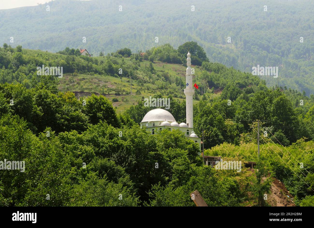 small mosque on road 115 at Sar Planina National Park, South Kosovo ...
