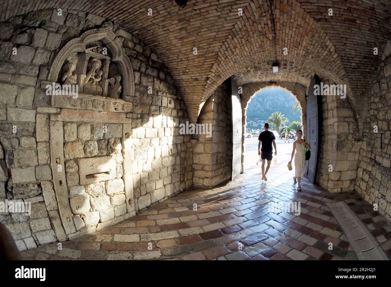 Gateway at Weapons Square, Kotor in the inner Bay of Kotor, Montenegro ...