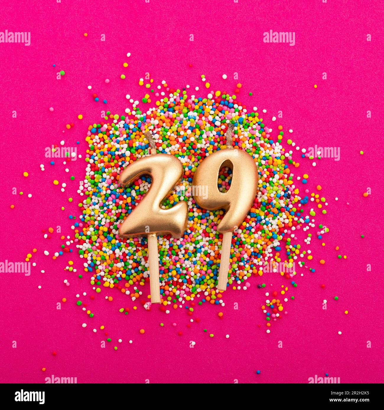 Birthday candle number 29 - Anniversary celebration in rhodamine red ...