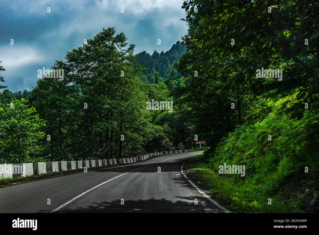 Mountain landscape in famous recreation zone of Guria region in western ...
