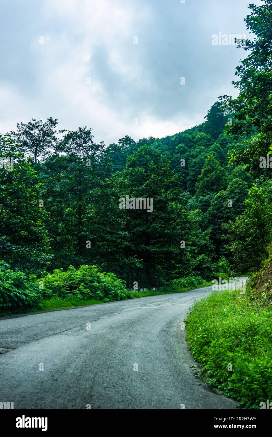 Mountain landscape in famous recreation zone of Guria region in western ...