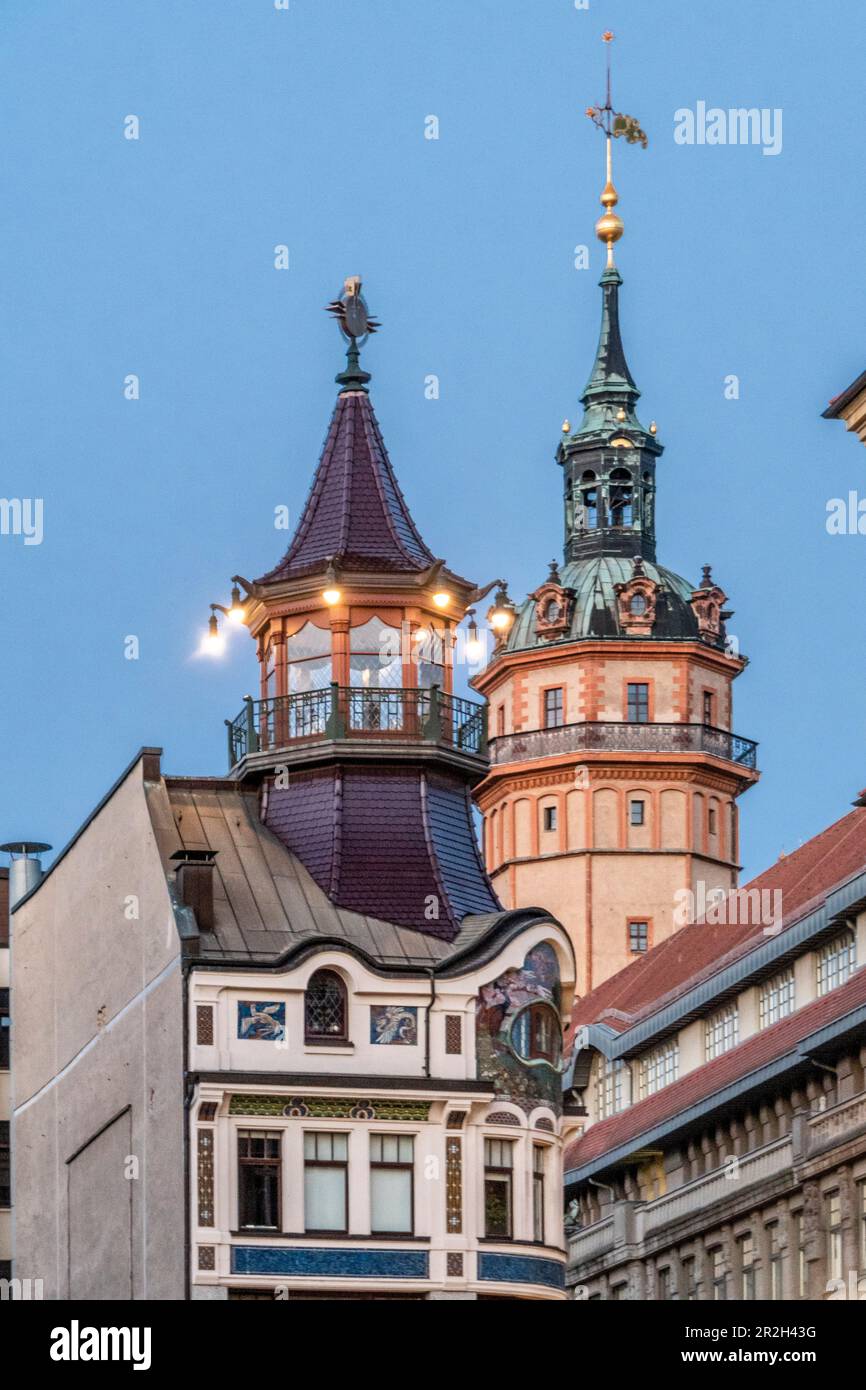 Historic Art Nouveau building with a Chinese tower, Riquet Cafe ...