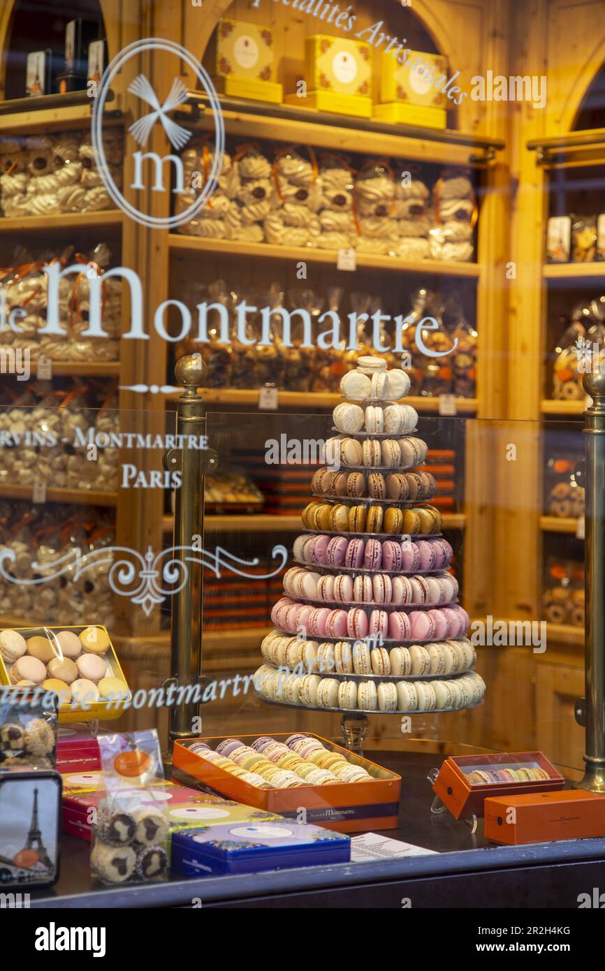Macarons shop, Montmartre, Paris, France Stock Photo - Alamy