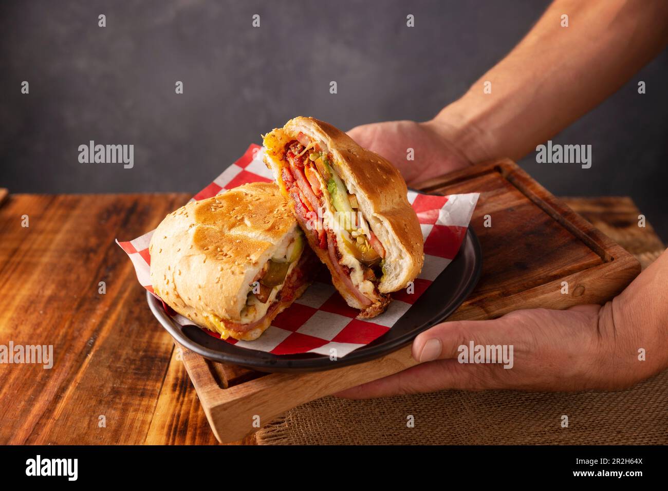 Mexican Torta. Sandwich made with common bread in Mexico, it can be ...