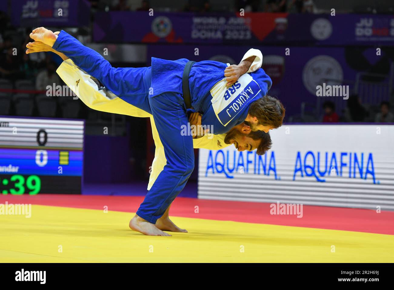 Aleksandar Kuko (SRB) fight against Zelym Kotsoiev (AZE) World Judo Championships Doha 2023 Men ...