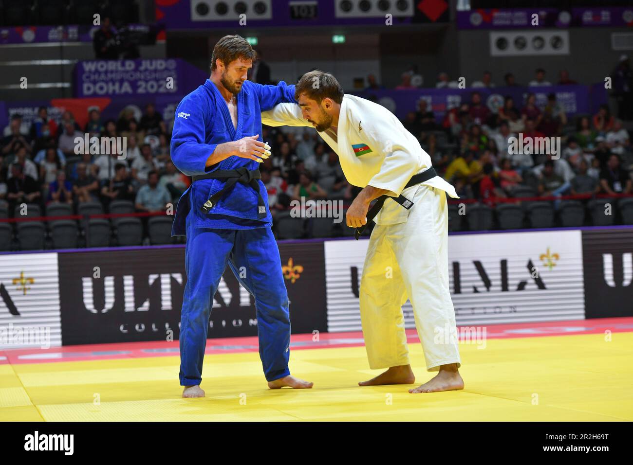 Aleksandar Kuko (SRB) fight against Zelym Kotsoiev (AZE) World Judo Championships Doha 2023 Men ...