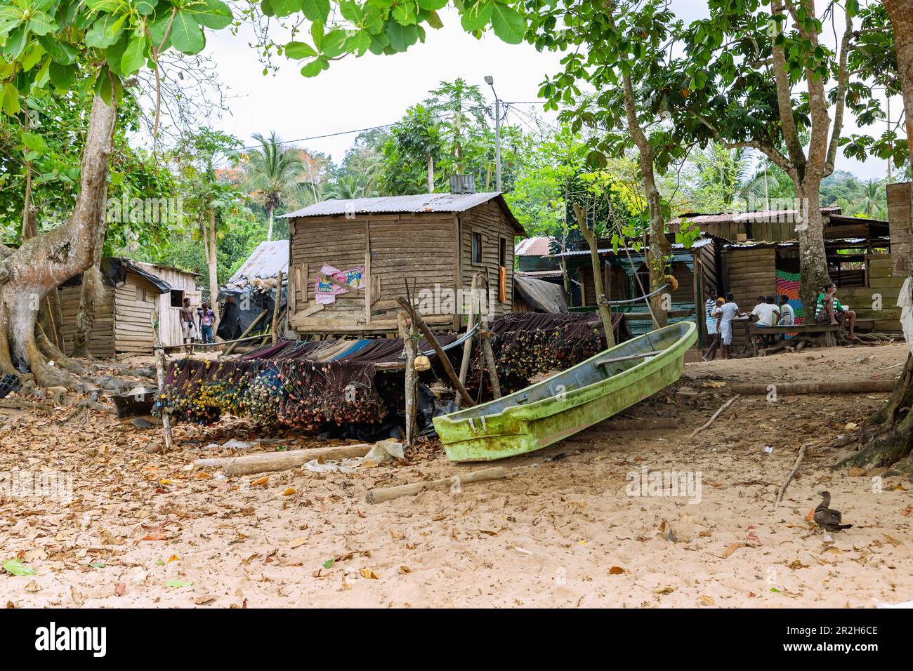 Fishing village of Praia das Burras on the island of Príncipe in West ...