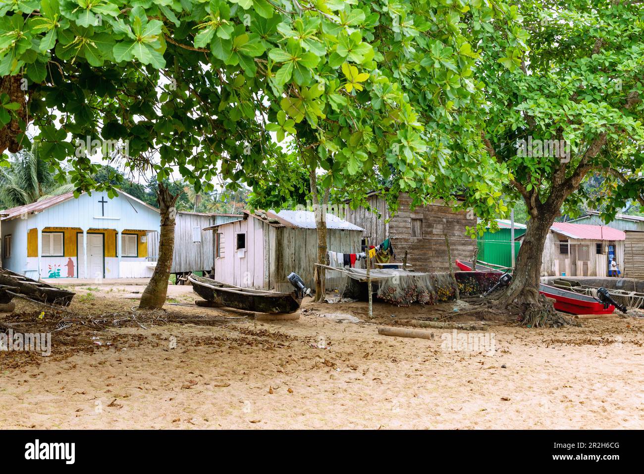 Fishing village of Praia das Burras on the island of Príncipe in West ...