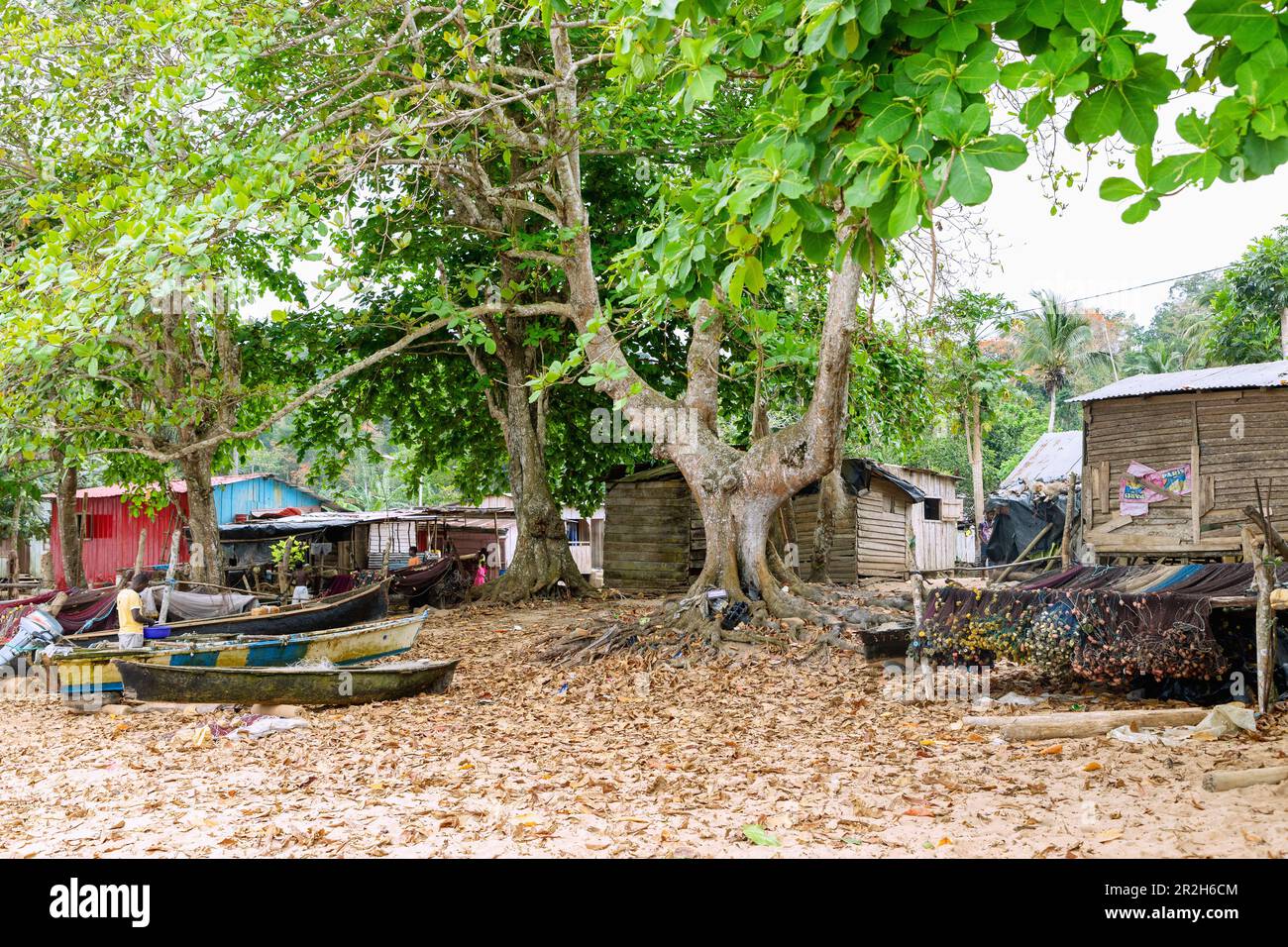 Fishing village of Praia das Burras on the island of Príncipe in West ...