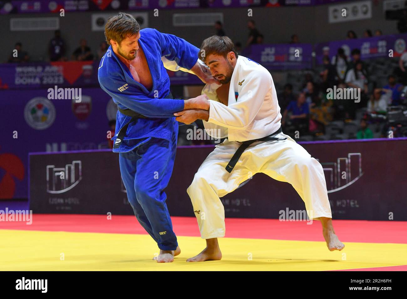 Aleksandar Kuko (SRB) fight against Zelym Kotsoiev (AZE) World Judo Championships Doha 2023 Men ...