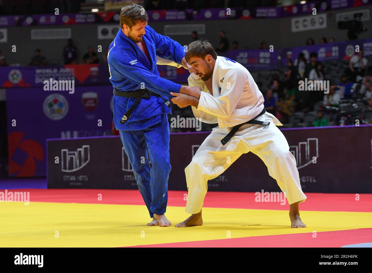Aleksandar Kuko (SRB) fight against Zelym Kotsoiev (AZE) World Judo Championships Doha 2023 Men ...