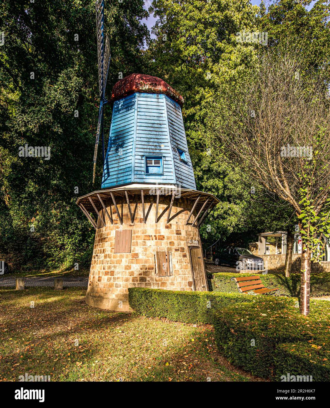 Historic windmill in the Parc de Sept Heures, Spa, Liege Province ...
