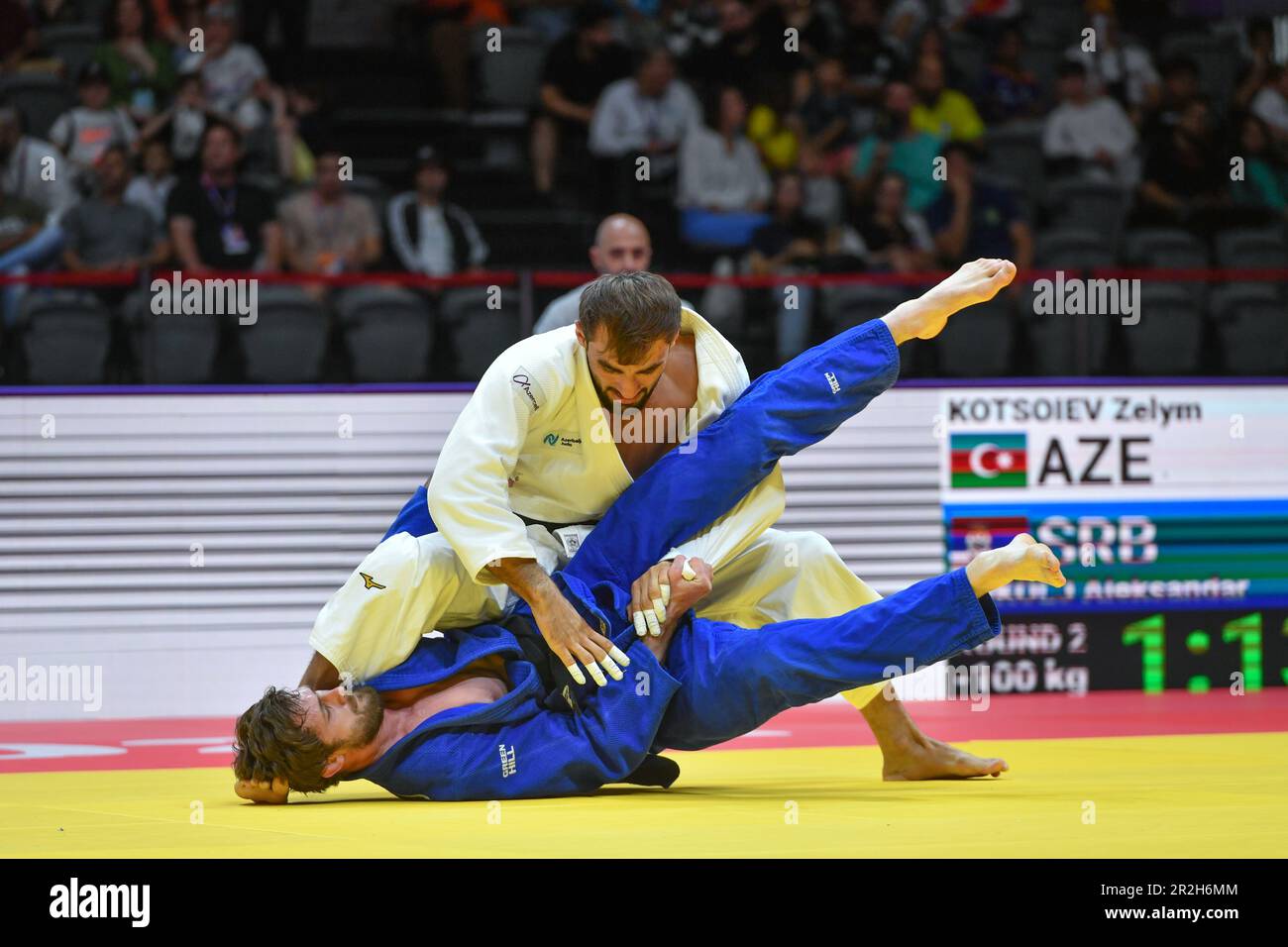 Aleksandar Kuko (SRB) fight against Zelym Kotsoiev (AZE) World Judo Championships Doha 2023 Men ...