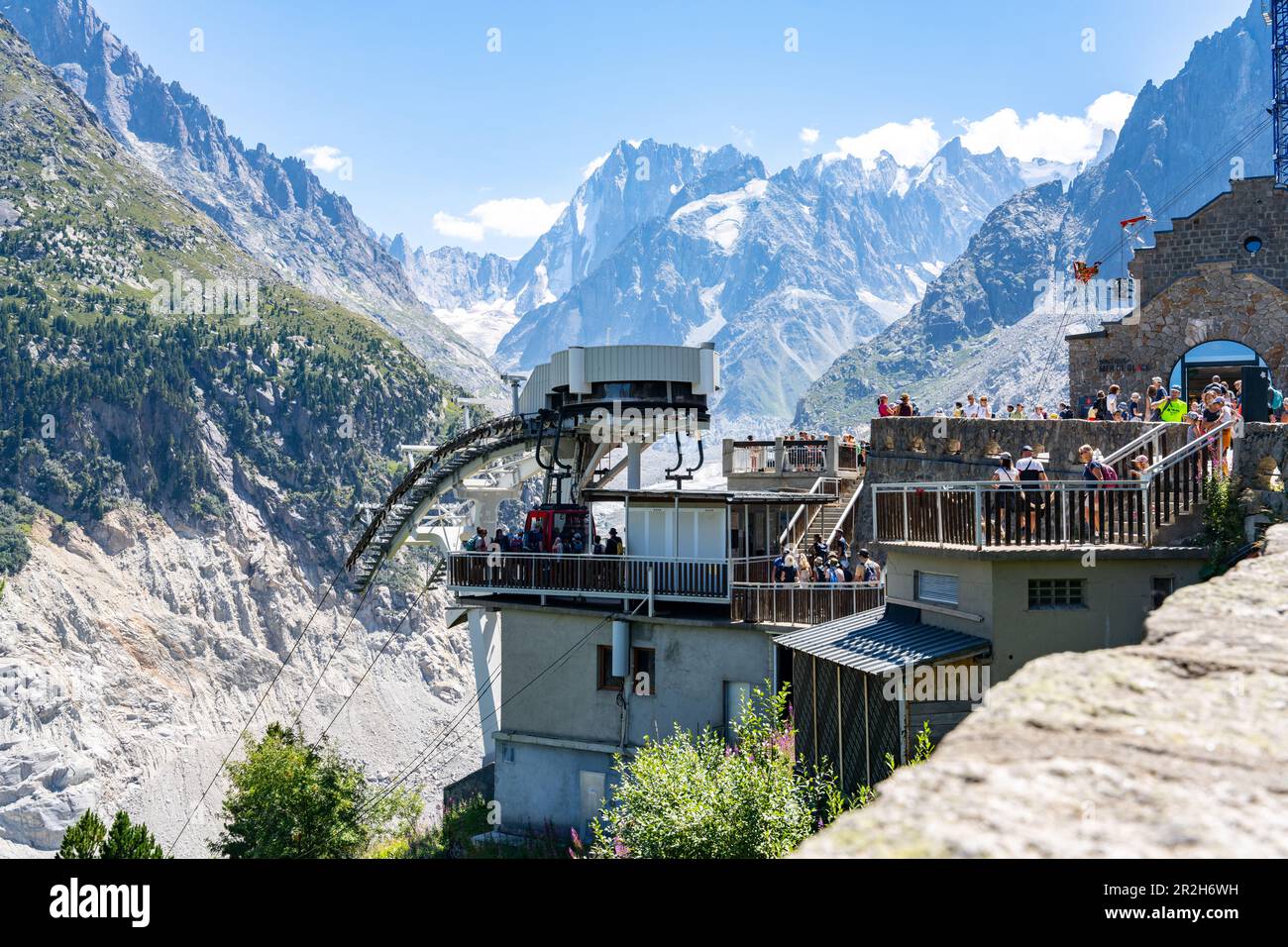 View of the Mer de Glace train station, Chamonix Mont Blanc Stock Photo ...